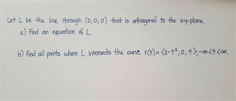 Solved Let L Be The Line Through That Is Chegg Com