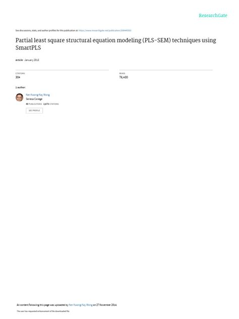 Pls Sem Pdf Structural Equation Modeling Bootstrapping Statistics