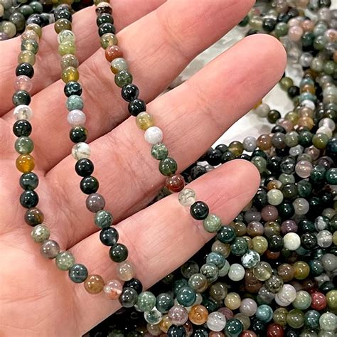 Градински Ахат Индийски мъхов мъниста полускъпоценен камък Avrorahandmade