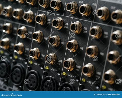 Input Output Panel Of A Soundboard Stock Image Image Of Connections Jack 38475745