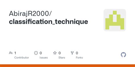 Github Abirajr2000classificationtechnique