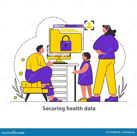 Tech Assisted Health Flat Vector Stock Vector Illustration Of Online Lock 321682658