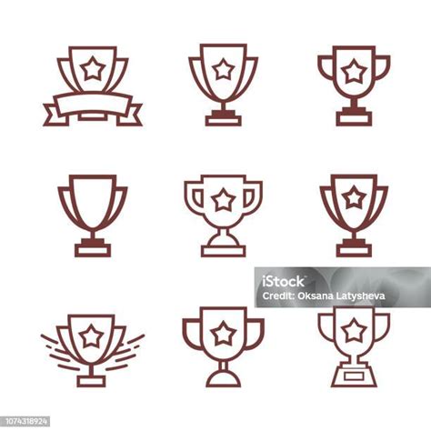 챔피언스 트로피 수상 아이콘 벡터 세트 게임 아이콘입니다 Championship에 대한 스톡 벡터 아트 및 기타 이미지 Championship 경쟁 금속 Istock