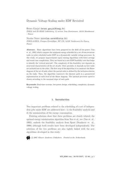 pdf dynamic voltage scaling under edf revisited