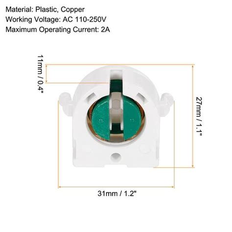 6pcs Non Shunted T8 Lamp Holder Socket Led Fluorescent Light Socket