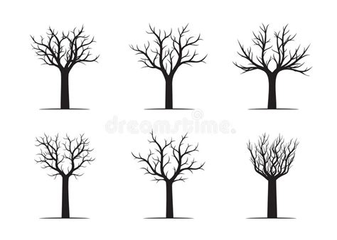 Black Naked Tree White Background Vector Illustration Stock Illustration Illustration Of
