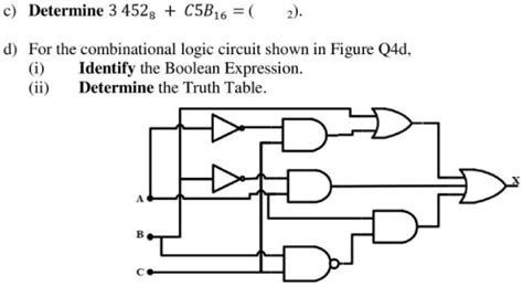 determine 3452c5b6 2 d for the combinational logic circuit shown in figure q4d i identify the