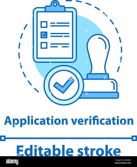 application verification concept icon approval stamp idea thin line illustration certified