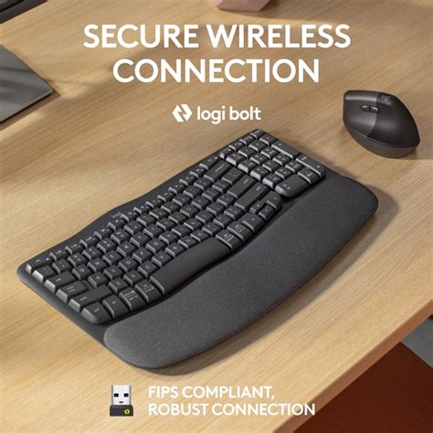 Logitech Wave Keys Ergonomic Keyboard Qwerty Usintl Graphite