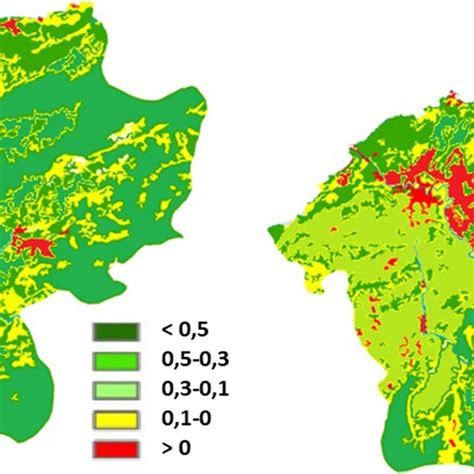 Ndbi Density Map In 1990 And 2021 Download Scientific Diagram