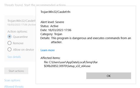 Trojan Trojanwin32casdetrfn Resolved Malware Removal Logs