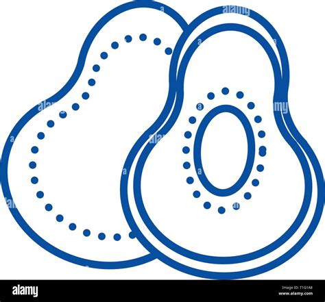 Avocado Line Icon Concept Avocado Flat Vector Symbol Sign Outline Illustration Stock Vector