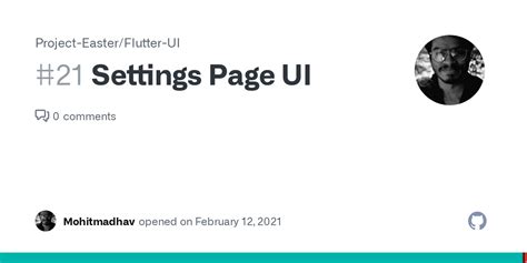 Settings Page UI Issue Project Easter Flutter UI GitHub