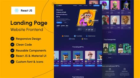 Create A Modern Nft Landing Page Using React Js Or Nextjs By Abdulkade