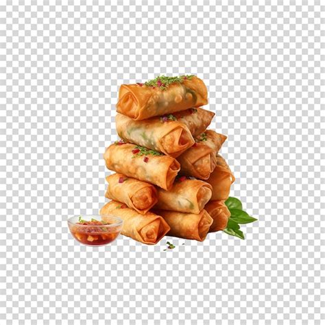 Premium Psd Stack Of Spring Roll Png