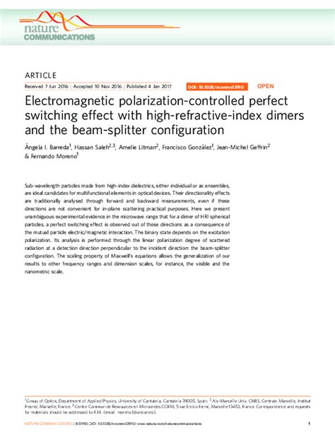 Pdf Electromagnetic Polarization Controlled Perfect Switching Effect