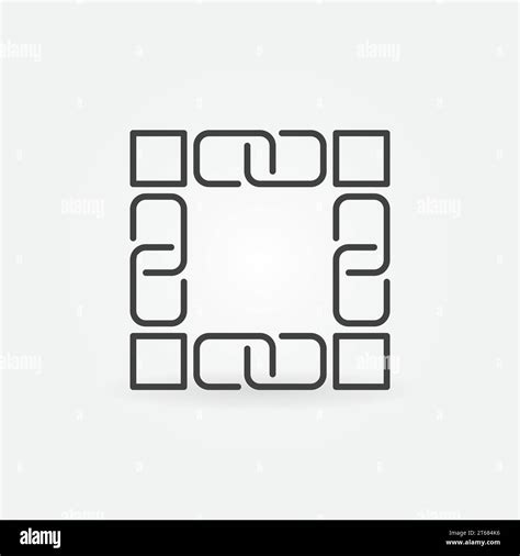Blockchain Technology Line Icon Vector Block Chain Concept Symbol Or