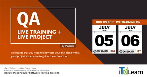 Qa Live Training And Live Project Master The Art Of Qa In Just Two