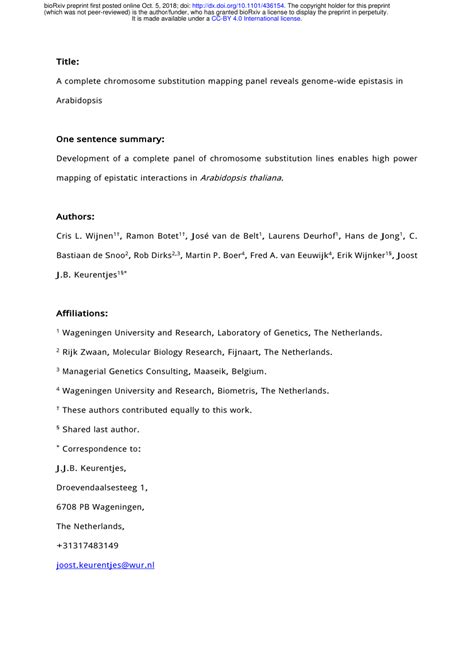 Pdf A Complete Chromosome Substitution Mapping Panel Reveals Genome