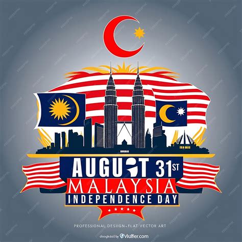 Malaysia Flag Background For Hari Merdeka Event Flat Illustration For