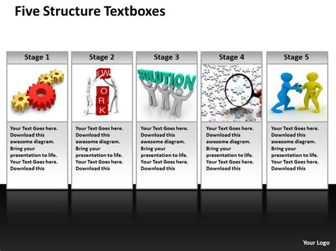 Five Structure Textboxes Powerpoint Diagram Templates Graphics Templates PowerPoint