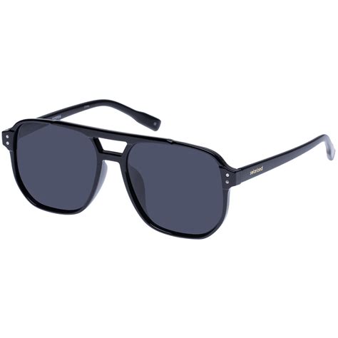 Solarized Vintage Aviator Black Uni Sex Aviator Sunglasses Eyewear Index
