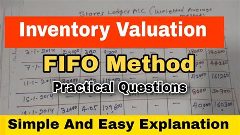 FIFO Method Practical Question Solution Inventory Valuation BCOM BAF BMS Atul Sir