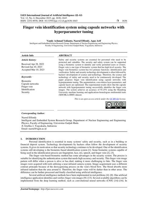 Pdf Finger Vein Identification System Using Capsule Networks With