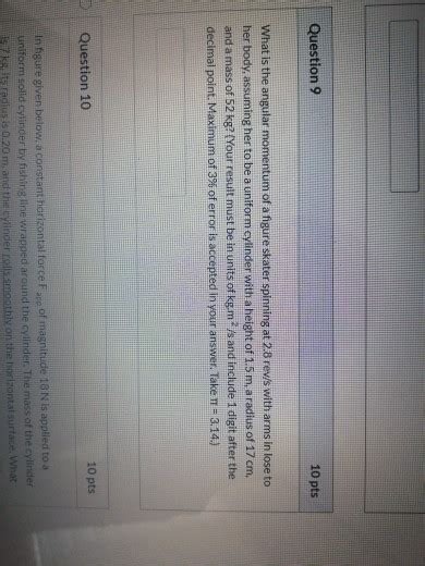 Solved Question Pts What Is The Angular Momentum Of A Chegg