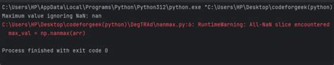 Numpy Nanmax In Python Finding Max Value Ignoring NaN CodeForGeek