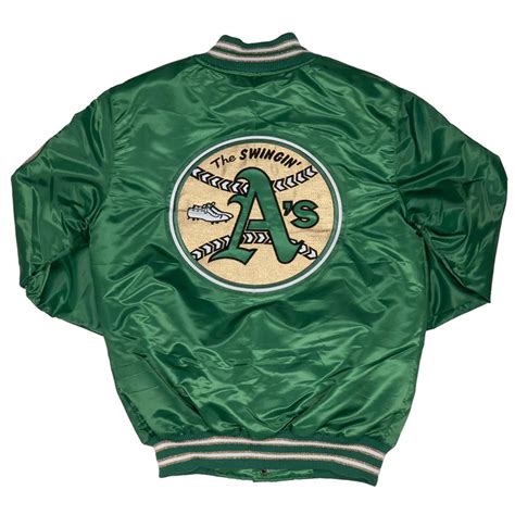 Satin Starter Anniversary Oakland Athletics Green Jacket