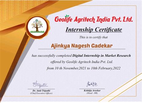 Ajinkya Gadekar On Linkedin Internship Geolife Marketresearch