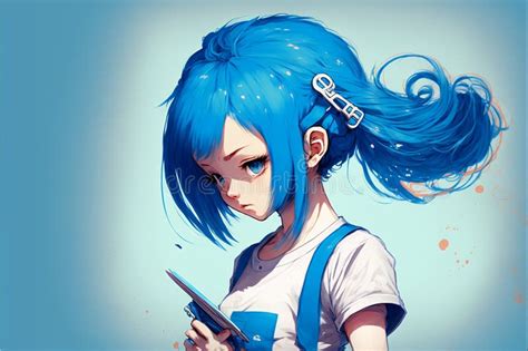 Cute Girl Cartoon Character Created By Generative Ai Stock Illustration
