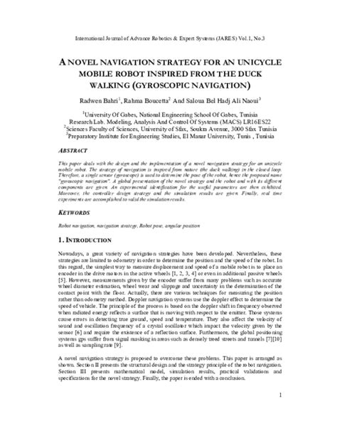 Pdf A Novel Navigation Strategy For An Unicycle Mobile Robot Inspired