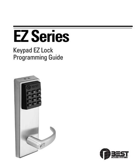 Keypad EZ Lock Programming Guide Best Access Systems