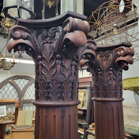 Pair Of Fluted Wood Columns Architectural Salvage