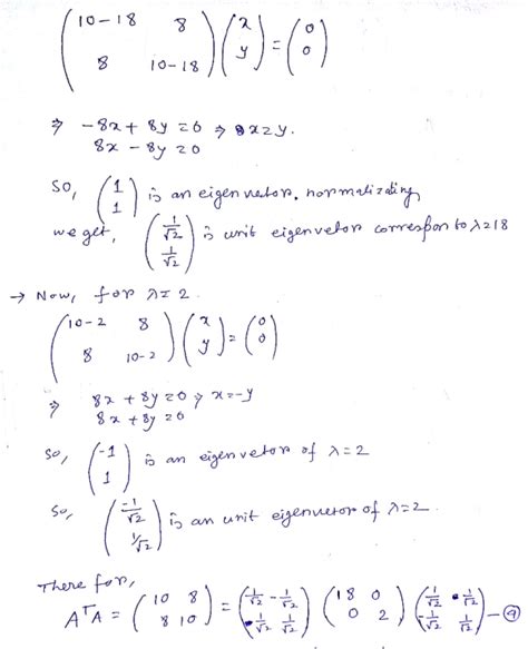 Calculate The Svd Of Matrix A 3 3 1 1 By Hand And Find The Wizedu