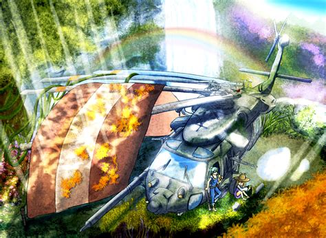 Yu Zhong Kochiya Sanae Moriya Suwako Uh 60 Blackhawk Touhou Check