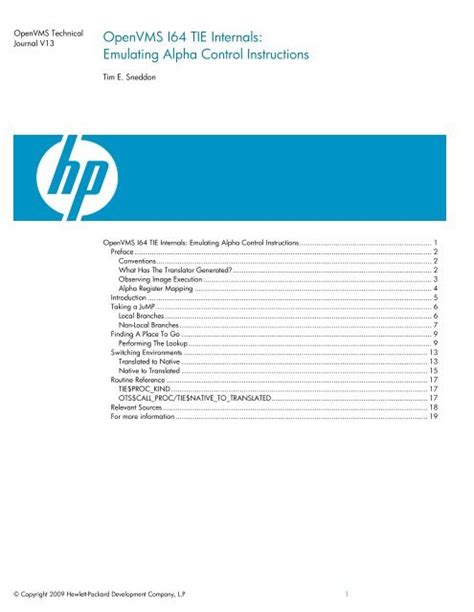 openvms i64 tie internals emulating alpha control instructions