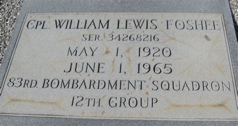 William Lewis Foshee 1920 1965 Find A Grave Memorial