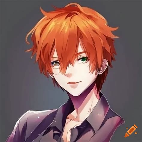 Anime Boy With Orange Hair Anime Character With Orange Hair Wearing An