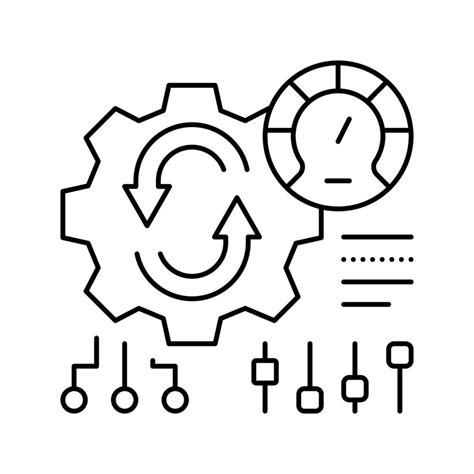 Working Process Optimize Line Icon Vector Illustration 18997094 Vector