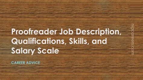 Proofreader Job Description Skills And Salary Nigcareers