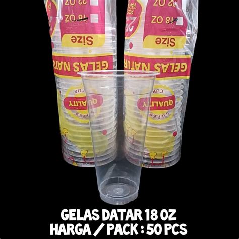Jual Gelas Plastik Bening Datar 18oz Isi 50pcs Gelas Slim Gelas Juice Gelas Kekinian Tip