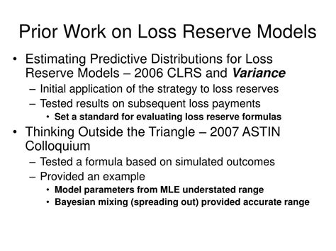Ppt Stochastic Loss Reserving With The Collective Risk Model