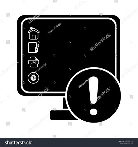 Computer Warning Vector Symbol Stock Vector Royalty Free Shutterstock