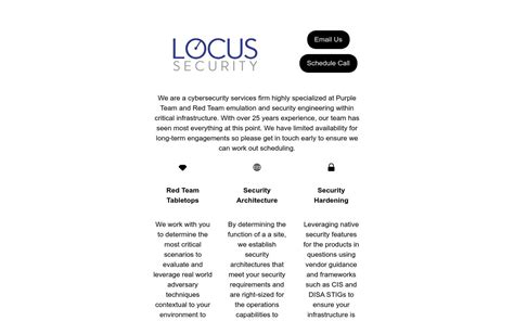 Locus Security Cybersecurity Services