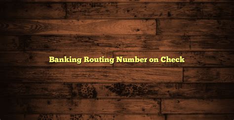 Banking Routing Number On Check Tradea Finance