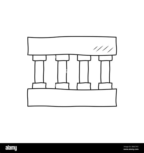 Simple Hand Drawn Ancient Column Structure Illustration Stock Vector