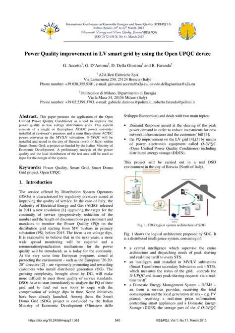 Pdf Power Quality Improvement In Lv Smart Grid By Using The Open Upqc